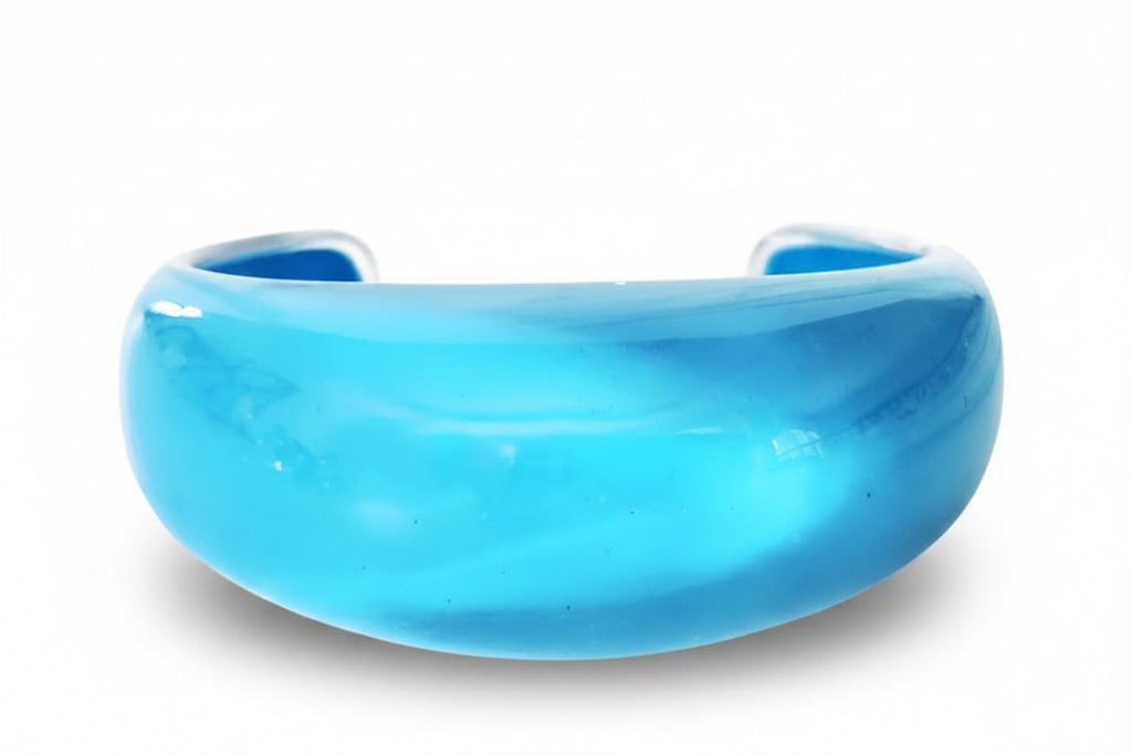 Aqua Blue Acrylic Resin Cuff Bracelet – Cuff Stack & Clutch