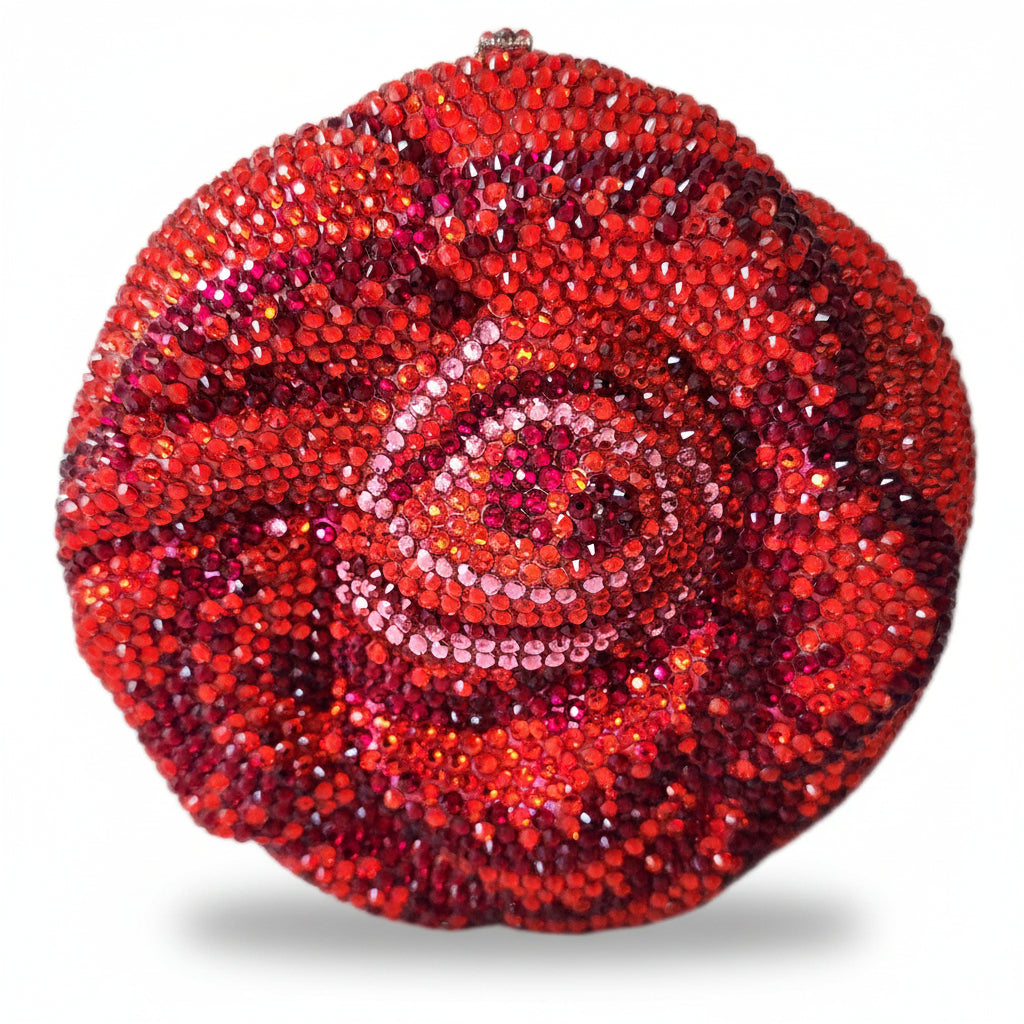 Red Crystal Rose Clutch – Cuff Stack & Clutch